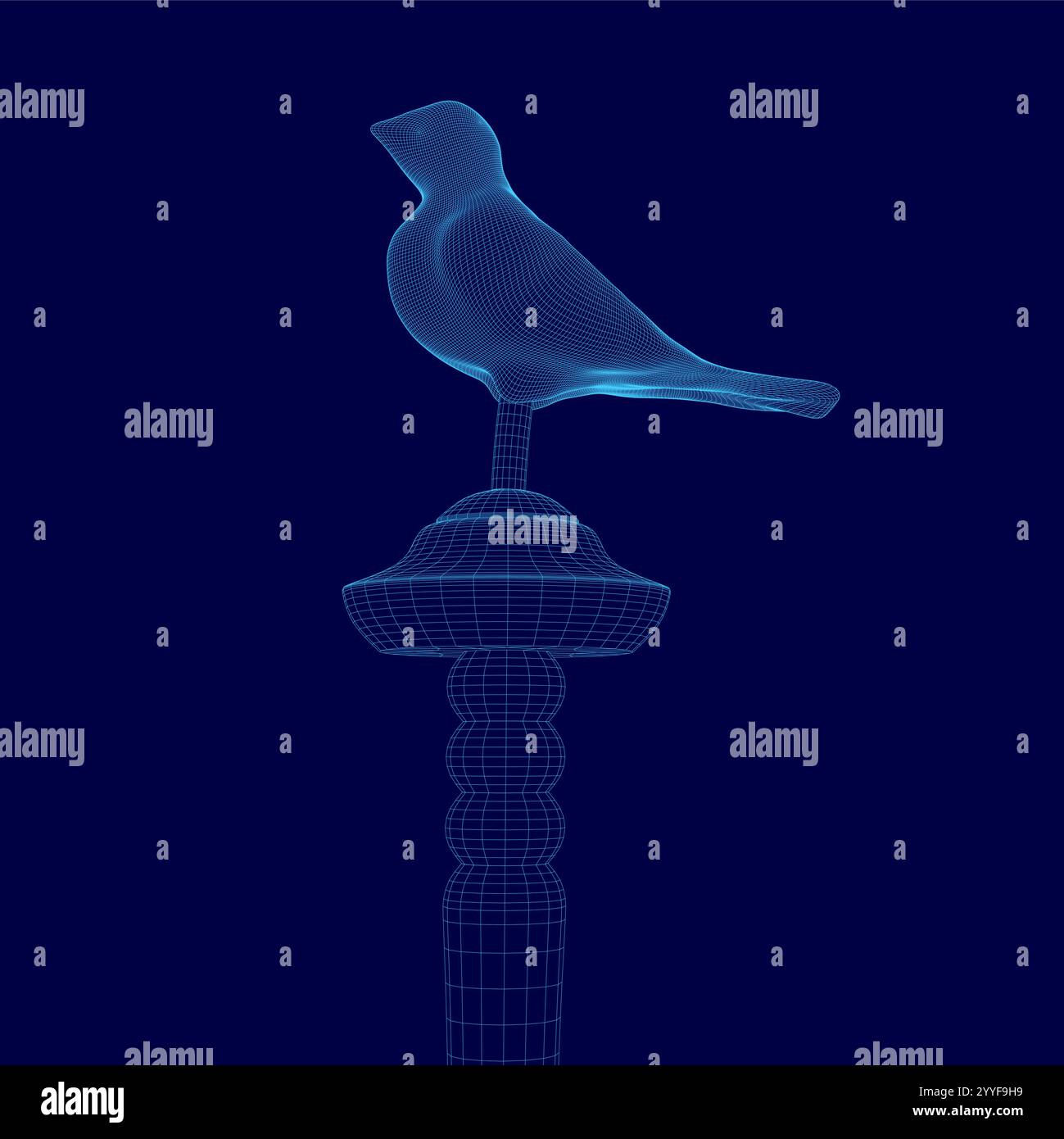 bird statue wireframe design vector illustration Stock Vector Image ...