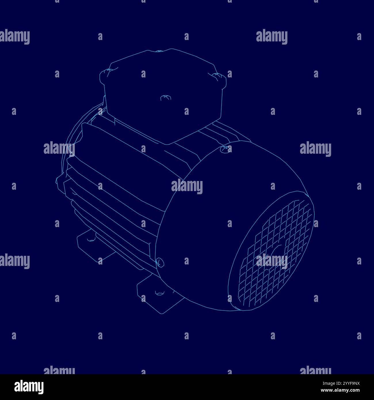 Contour Electric generator motor set. Vector 3d isometric. Creative ...