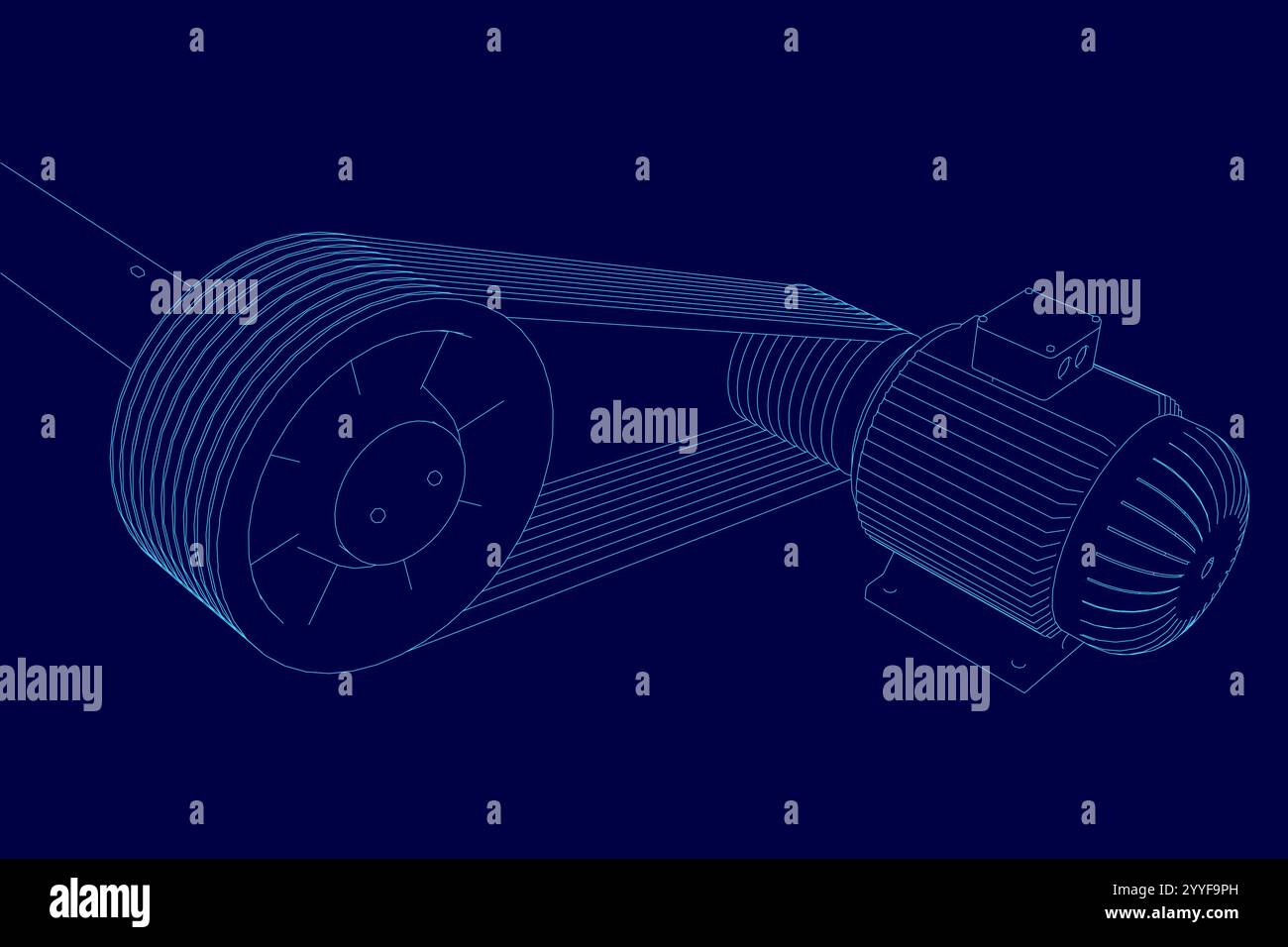Contour Electric generator motor set. Vector illustration. Creative ...