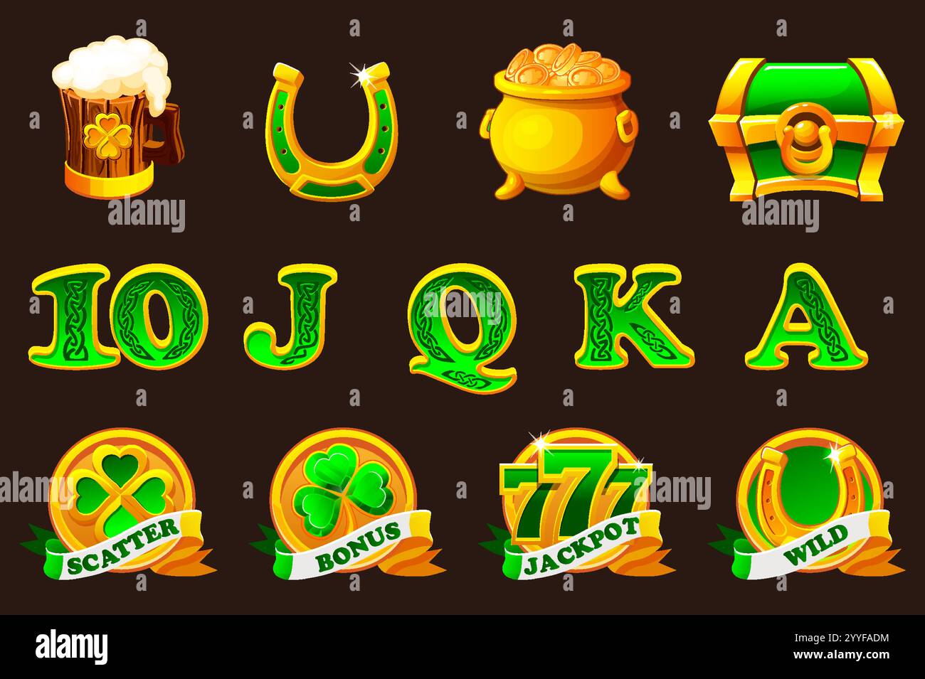 St Patrick day symbols for your game or slots machine. Standard symbols ...