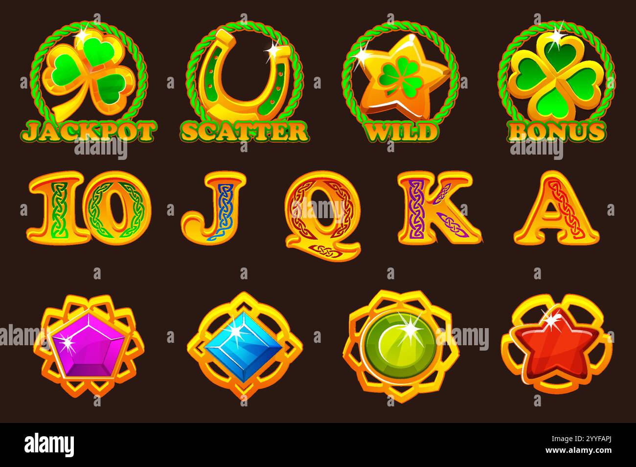 St Patrick day symbols for your game or slots machine. Standard symbols ...