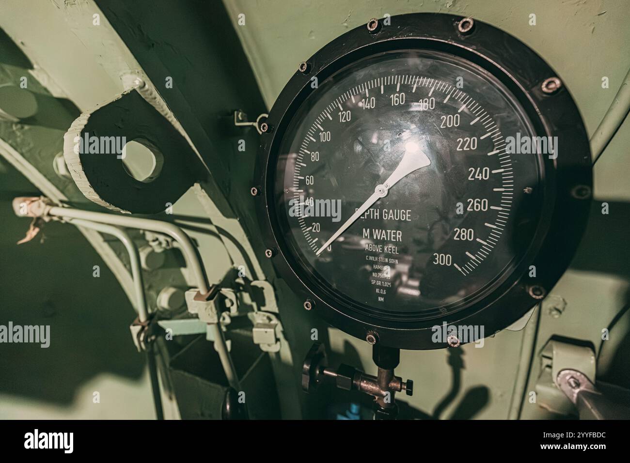 26 October 2024, Tivat, Montenegro: Close up of a depth gauge ...