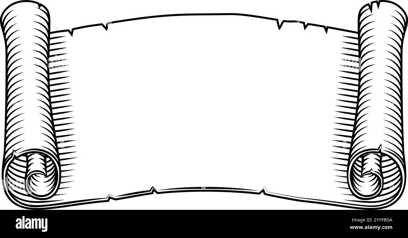 Scroll Banner Paper Vintage Old Rolled Parchment Stock Vector Image & Art - Alamy