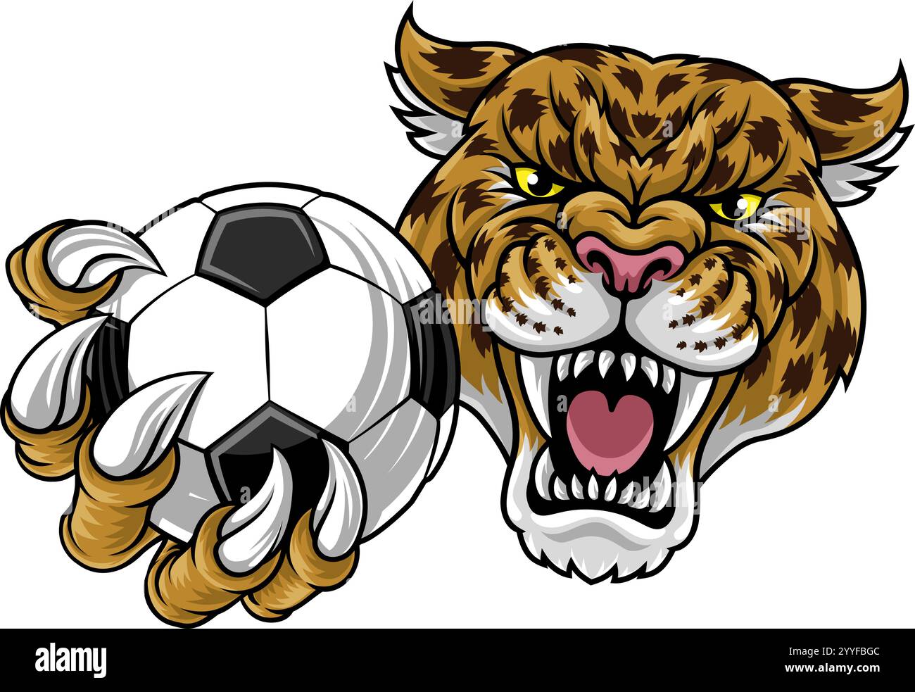 Jaguar Leopard Cheetah Soccer Football Ball Mascot Stock Vector Image ...