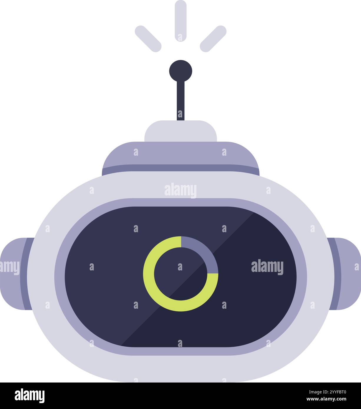 Robot Is Showing Loading Status On Its Screen Displaying A Progress Bar With An Antenna