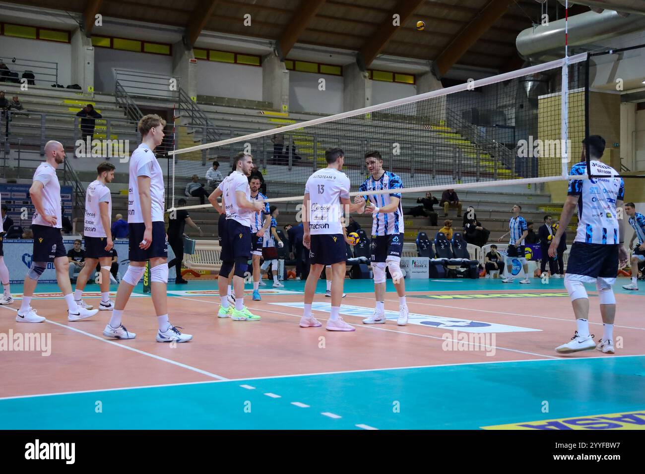 Cisterna Volley and Rana Verona warm up during Cisterna Volley vs Rana Verona, Volleyball ...
