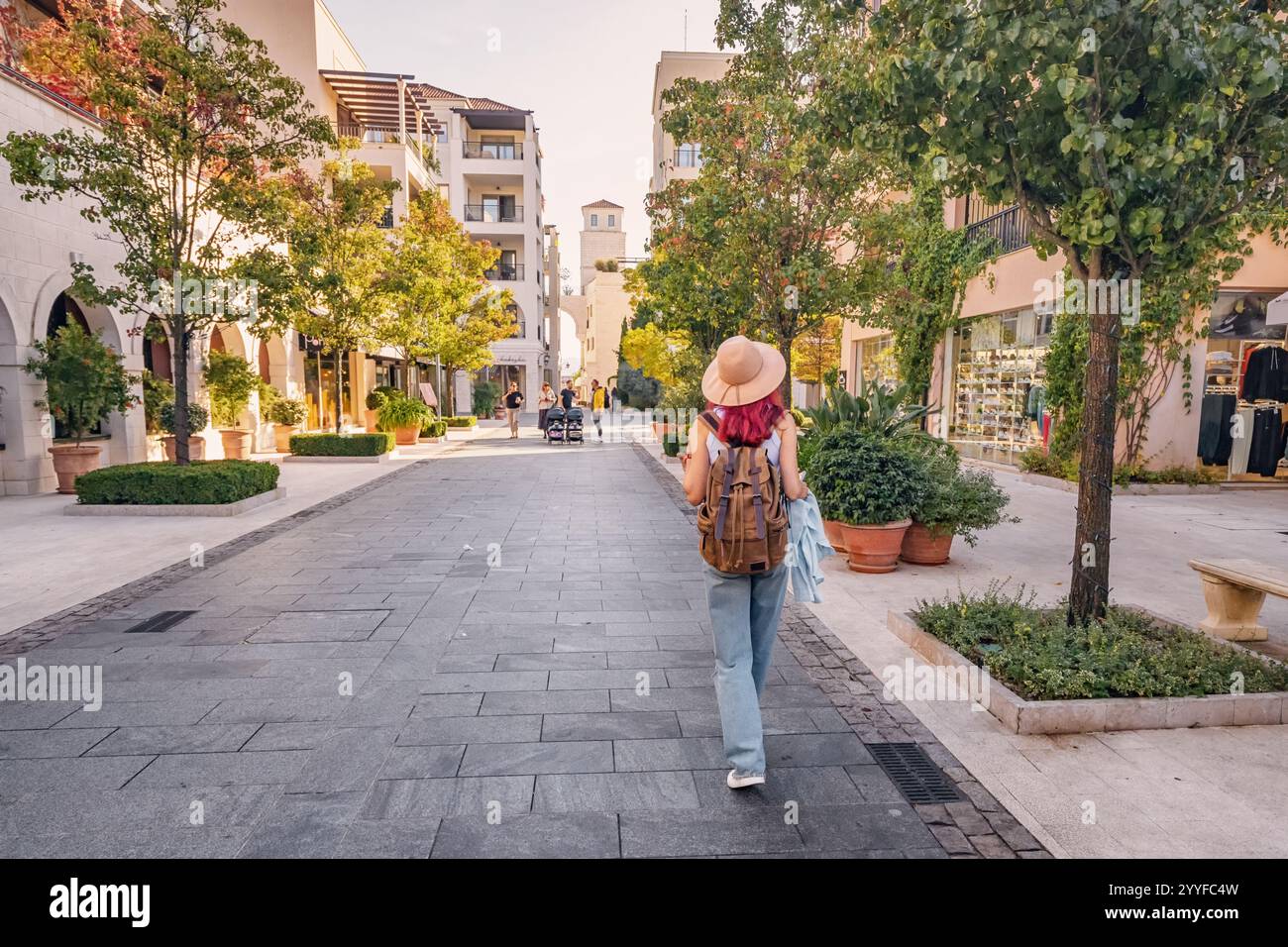 26 October 2024, Tivat, Montenegro: Tourist strolling down a ...