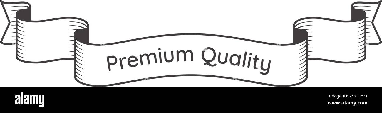 Premium quality ribbon banner symbolizing high standards and ...
