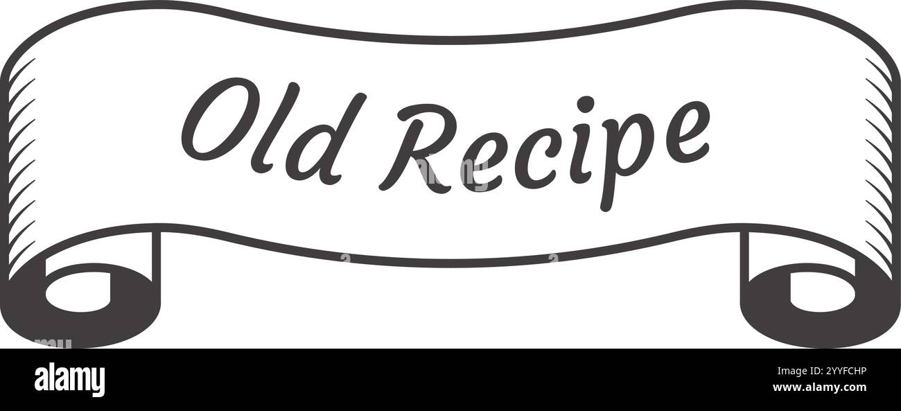 Vintage ribbon banner featuring elegantly curled edges and the ...