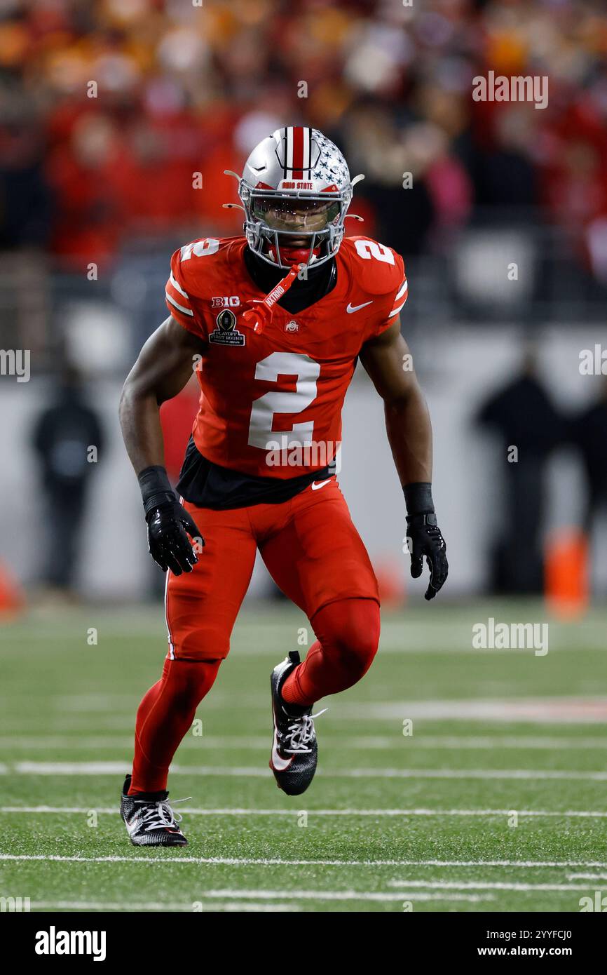 COLUMBUS, OH - DECEMBER 21: Ohio State Buckeyes safety Caleb Downs (2 ...