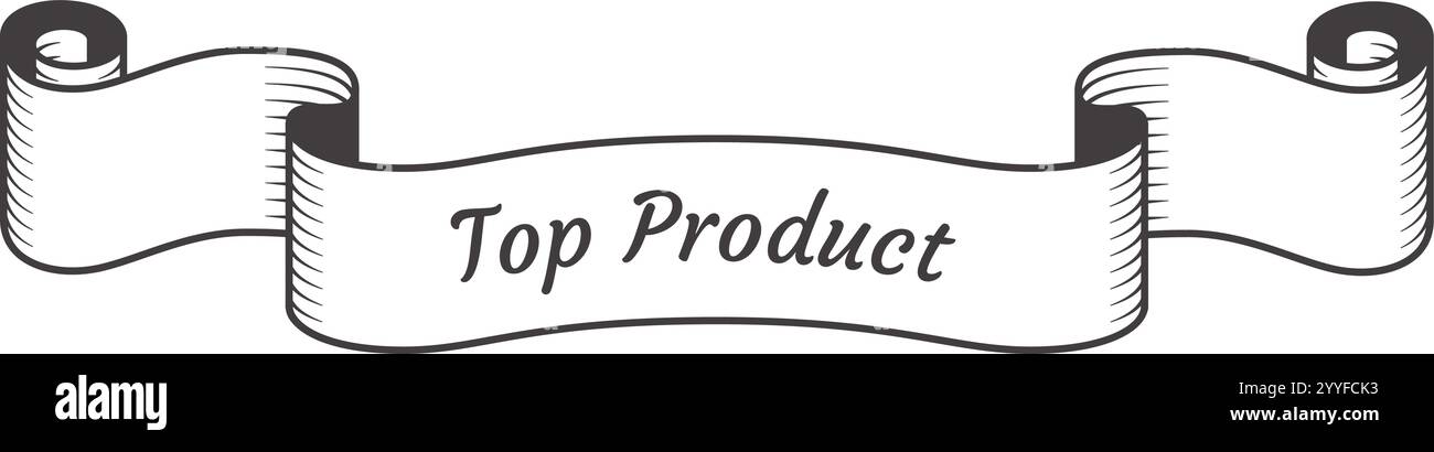 Hand drawn vintage ribbon banner featuring the phrase Top Product in ...