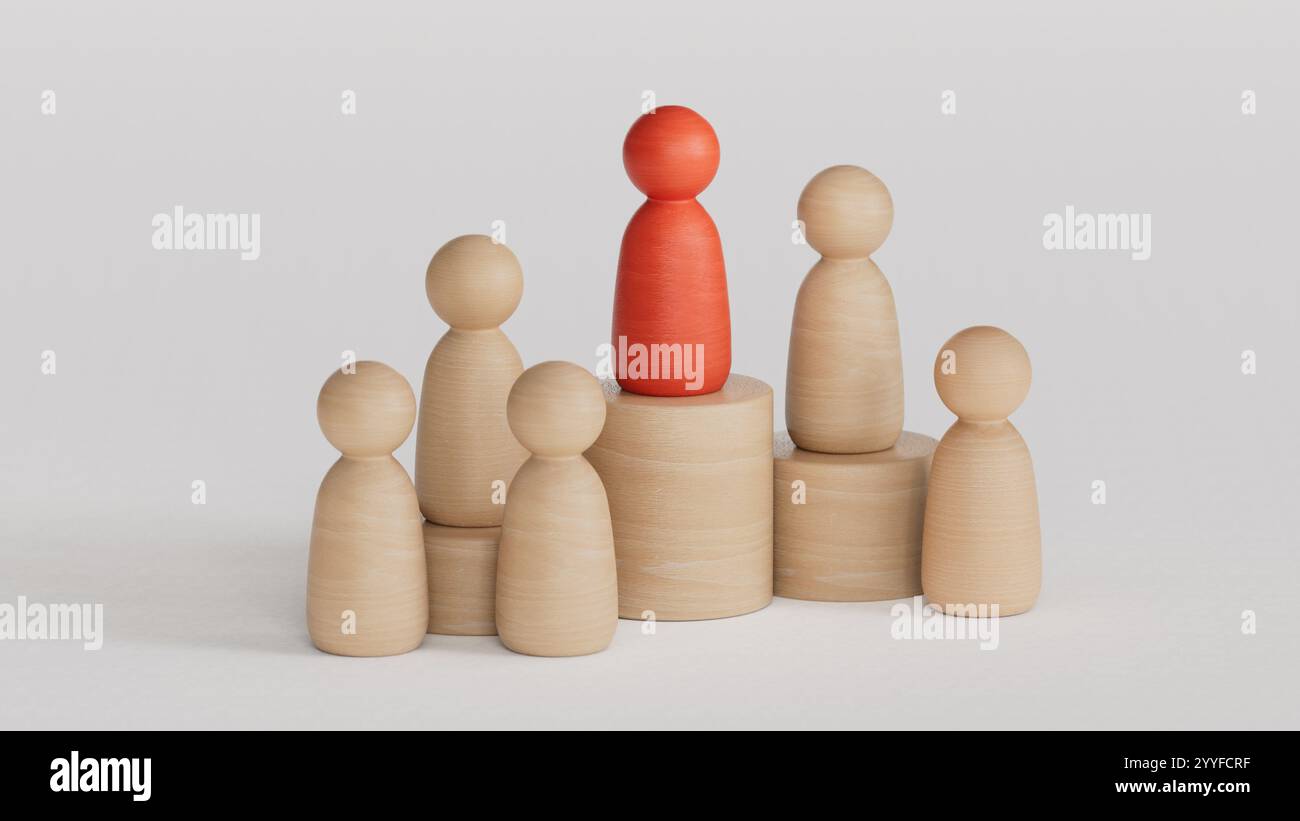 3d illustration of an inbound marketing concept with pawns around a ...