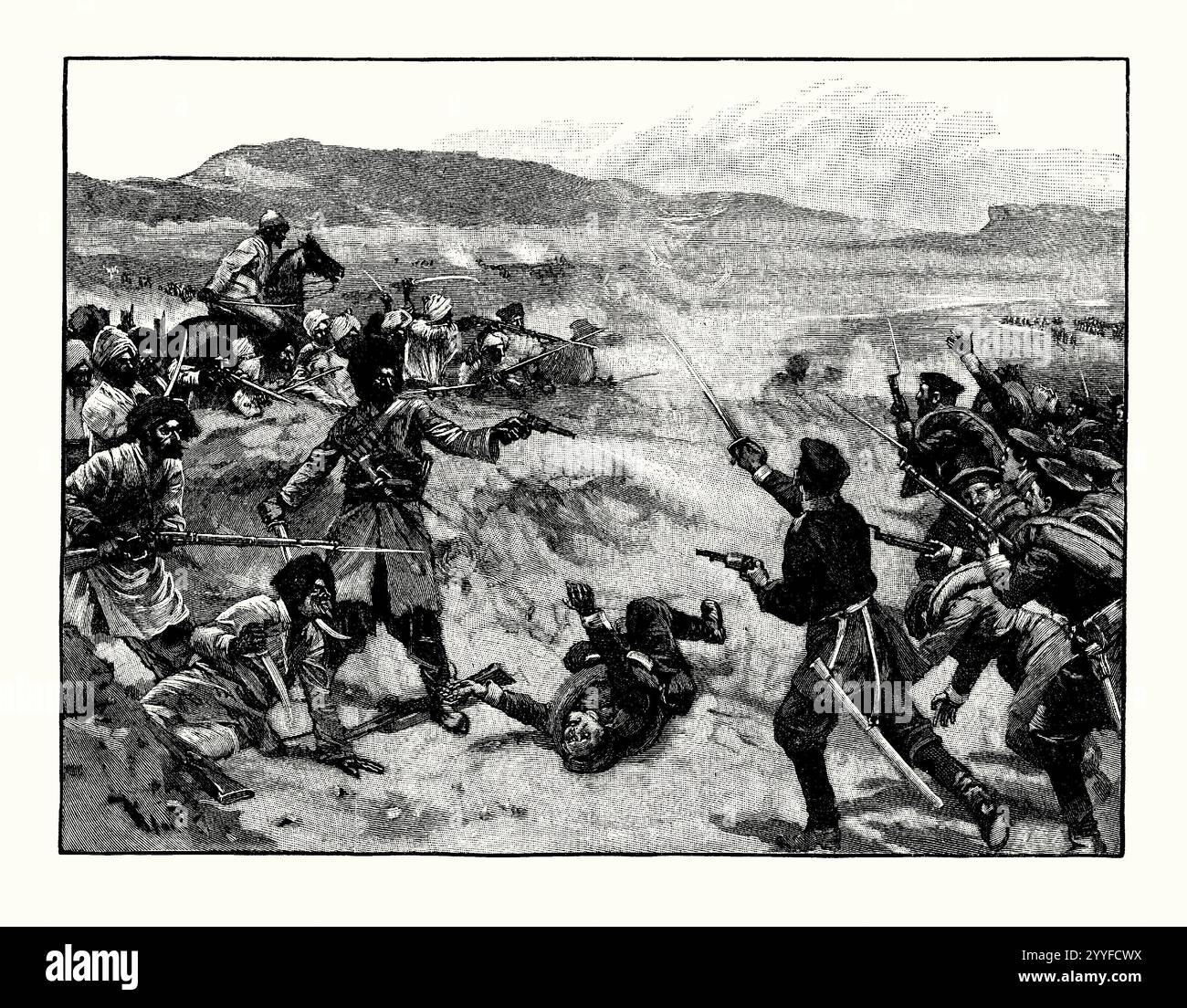 An old engraving of fighting near the Pul-i-Khishti bridge between ...