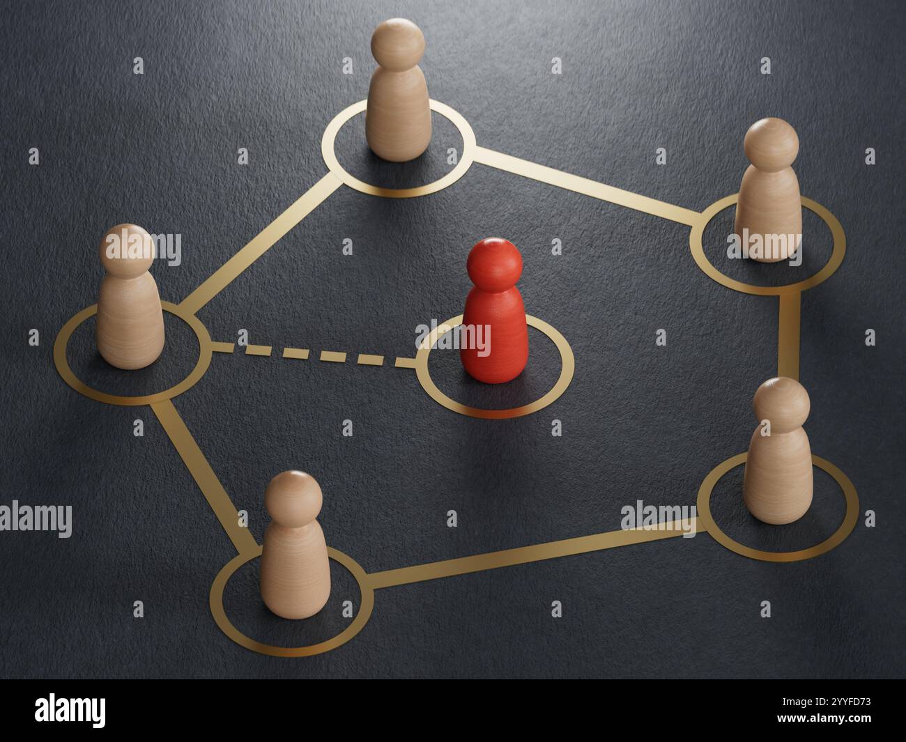 3d illustration of a social network with people connected together ...