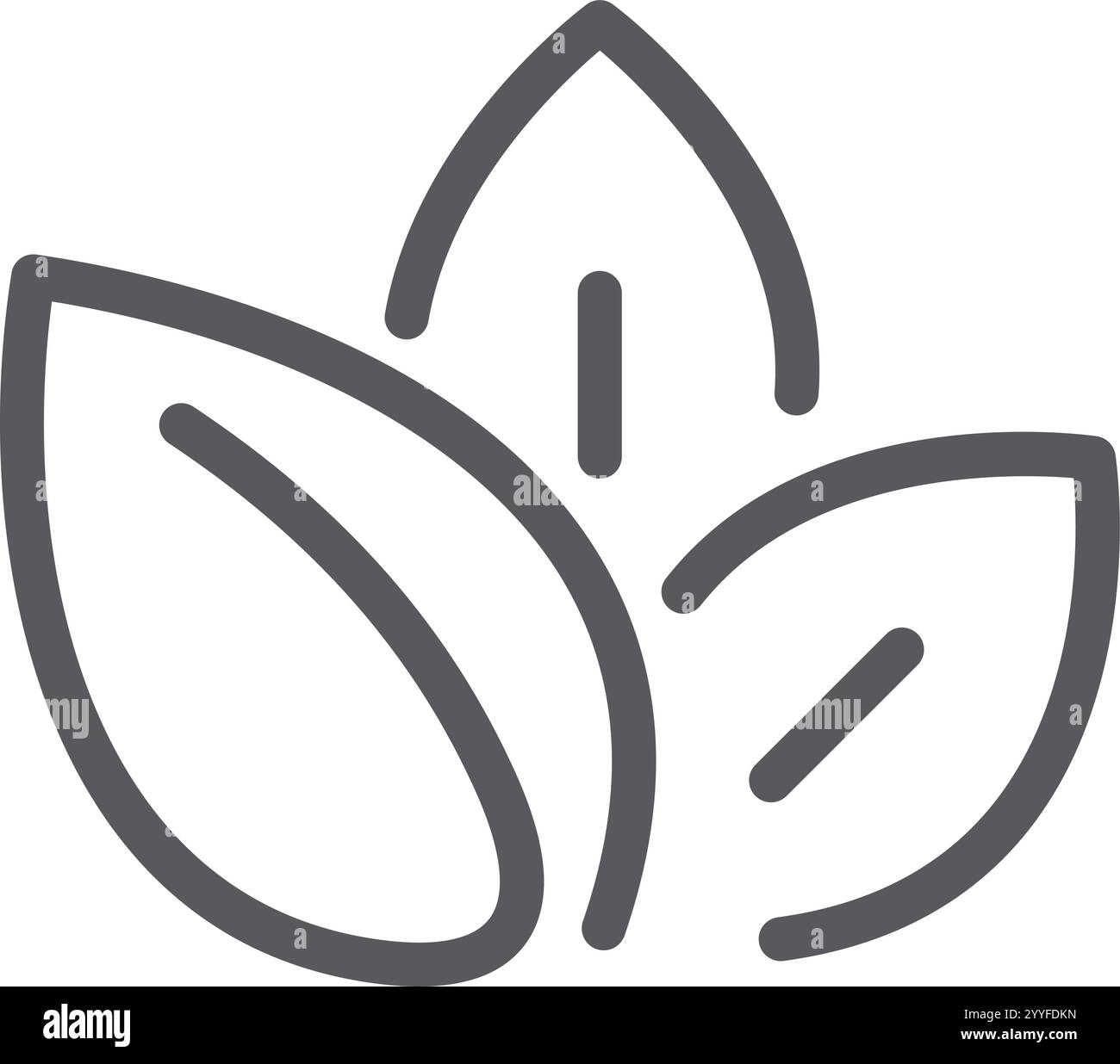 Simple logo featuring three stylized leaves symbolizes nature ...