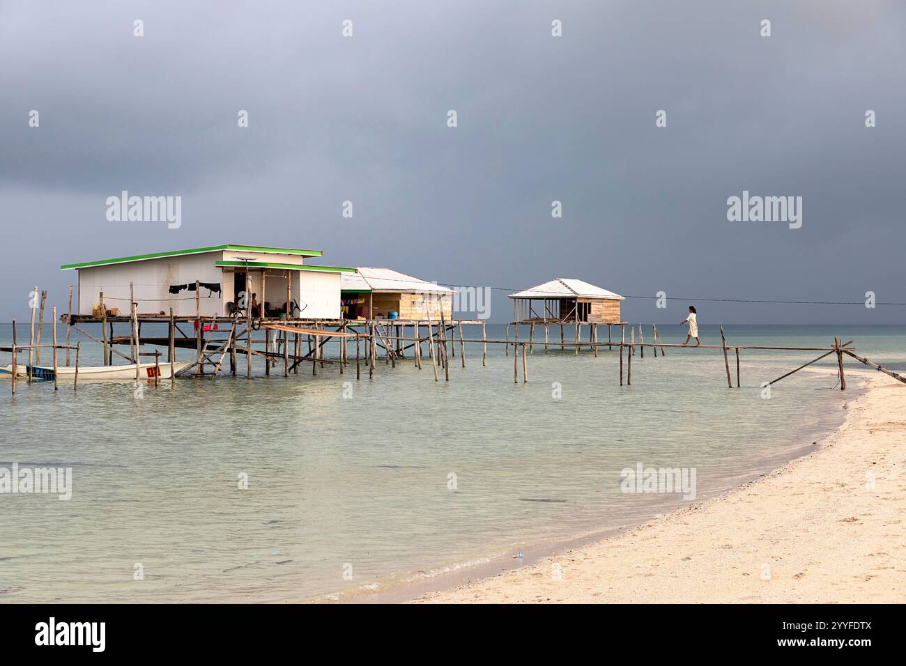 Beautiful village of bajau people in the middle of a sea south from the ...