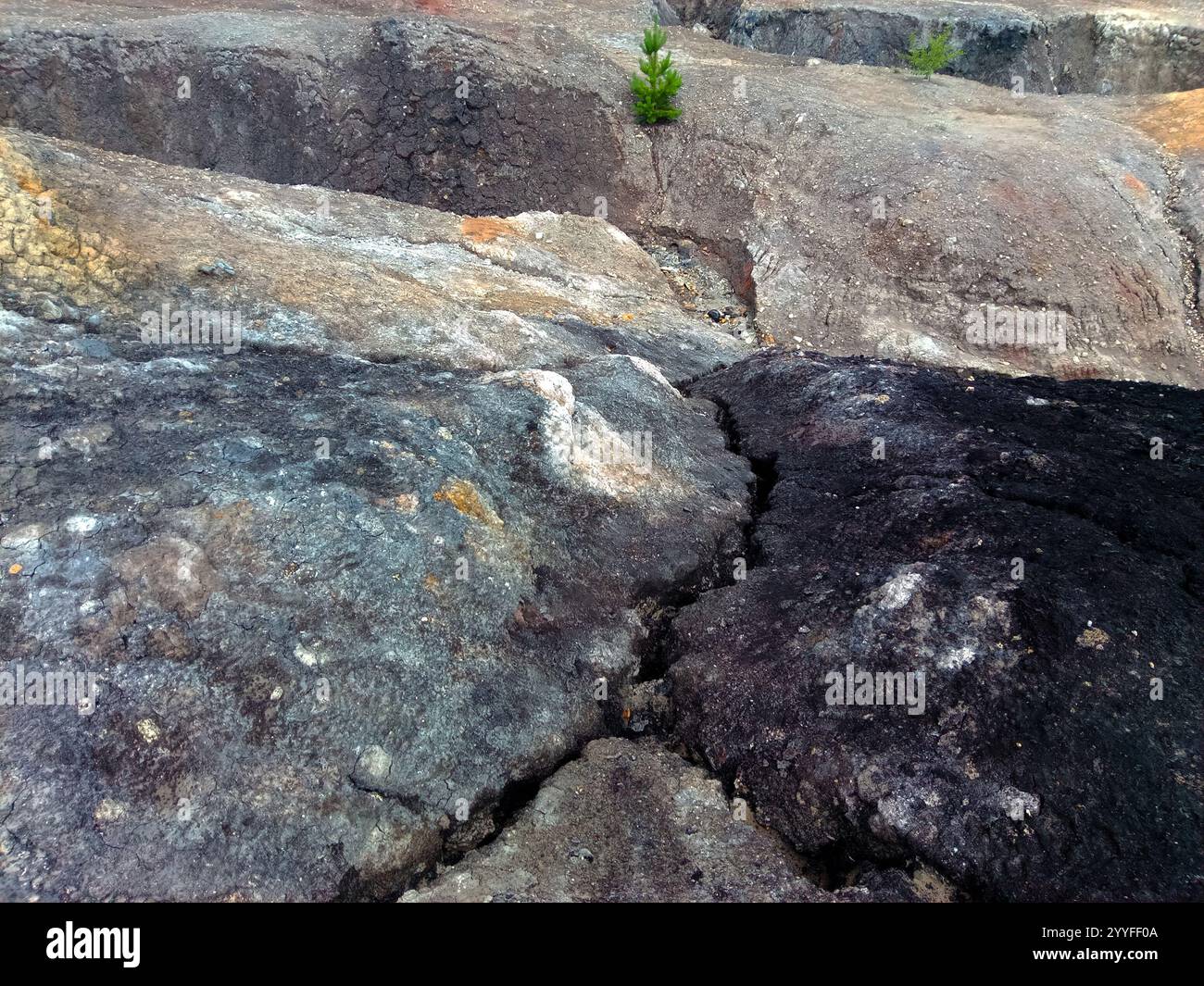 Quarry for the extraction of multi-colored clay in the Ural Mountains ...