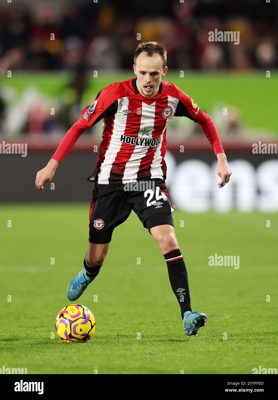 London, UK. 21st Dec, 2024. Brentford's Mikkel Damsgaard during the ...