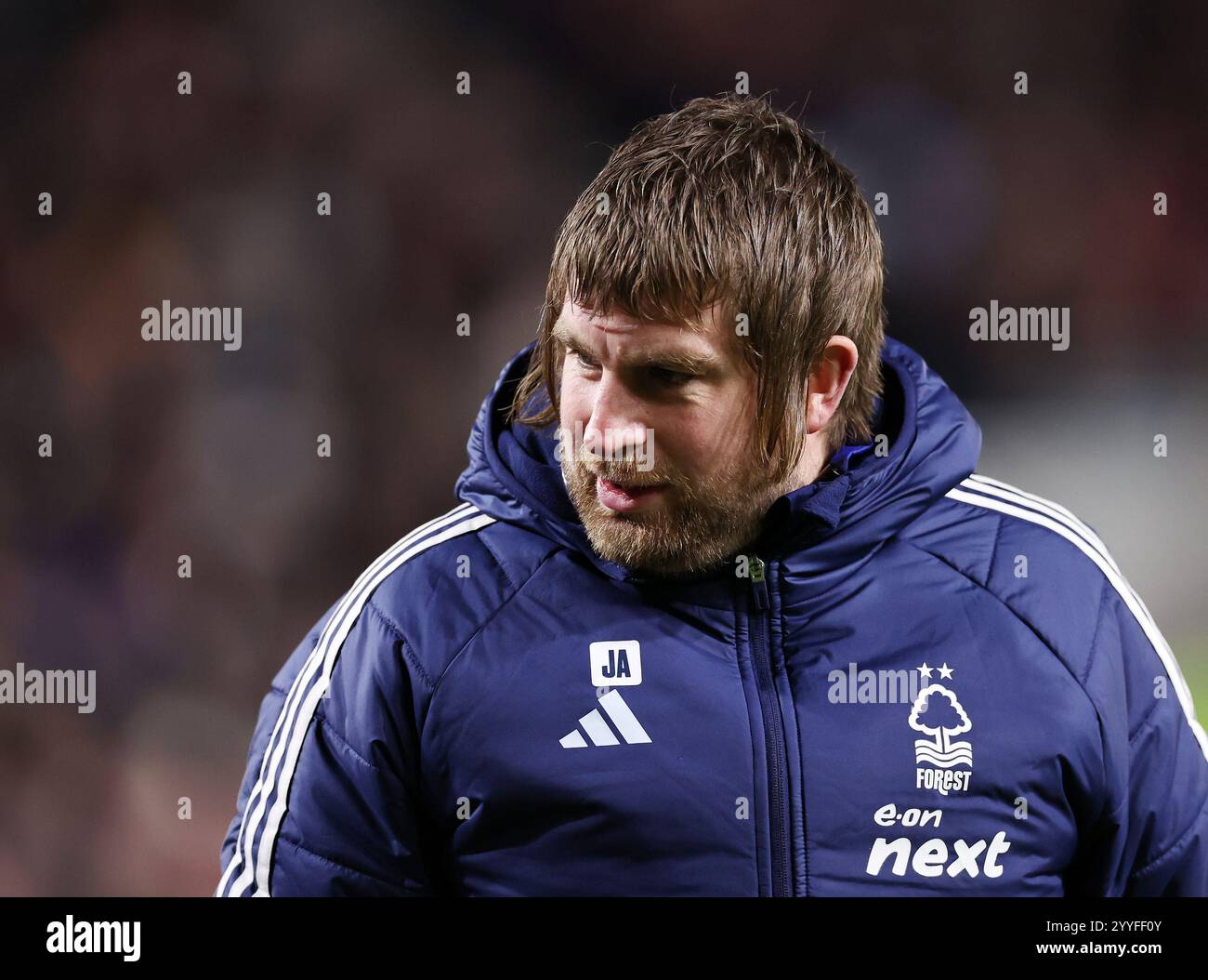 London, UK. 21st Dec, 2024. Nottingham Forest physio Jon Alty during ...