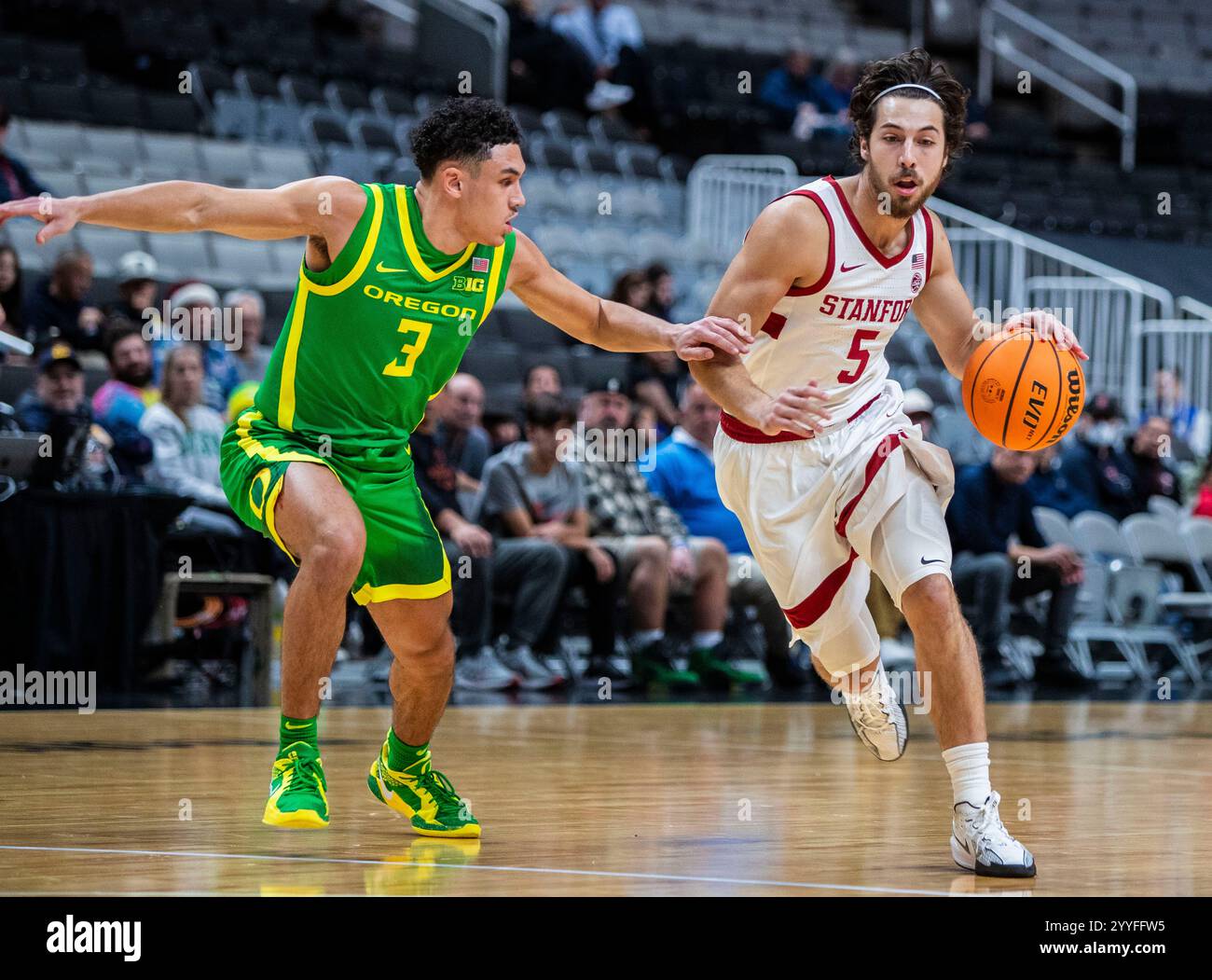 December 21 2024 San Jose, CA U.S.A. Stanford guard Benny Gealer (5 ...