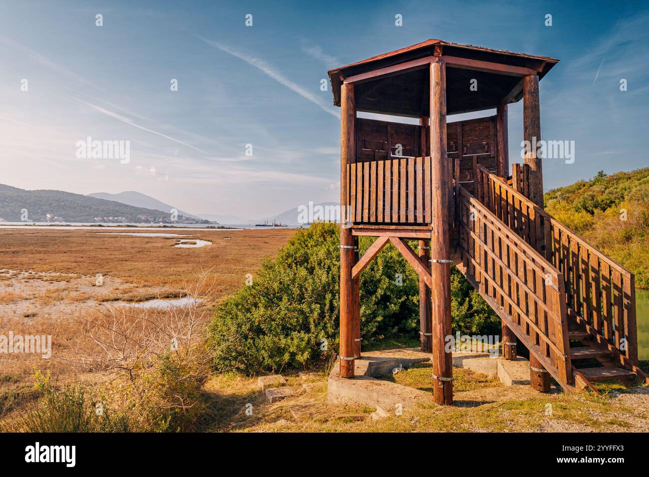 Birdwatching tower providing stunning views of the Tivat Saline ...