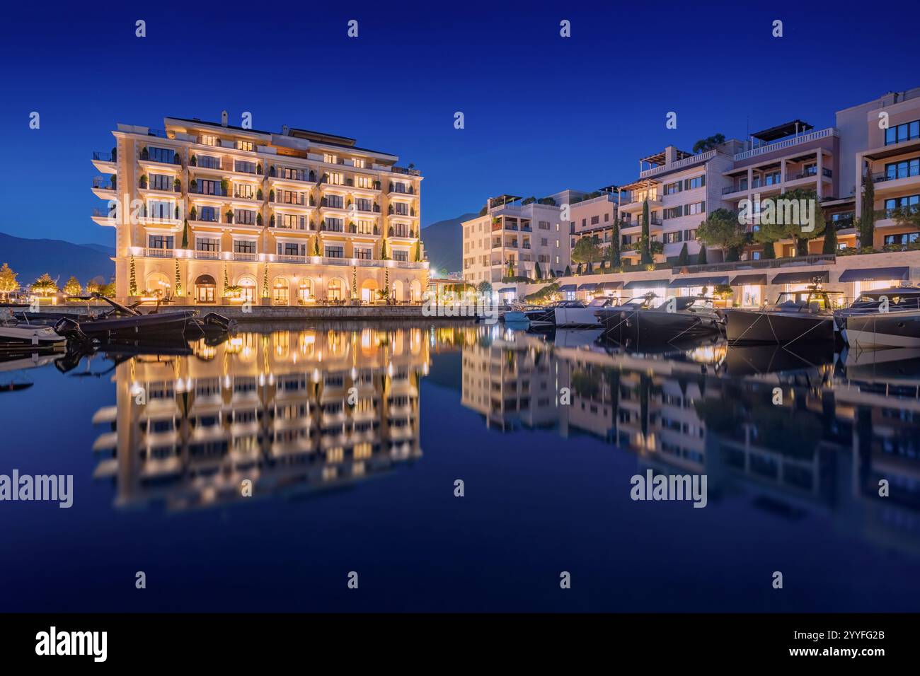 26 October 2024, Tivat, Montenegro: Luxury hotel and modern buildings ...