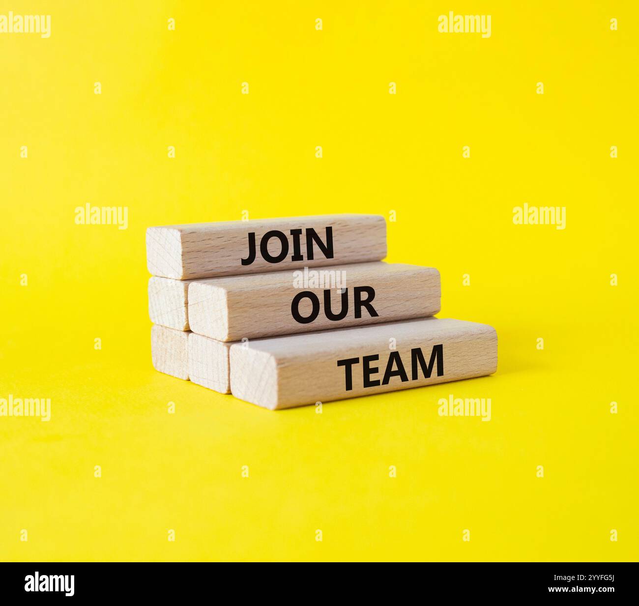 Join our team symbol. Wooden blocks with words Join our team. Beautiful ...