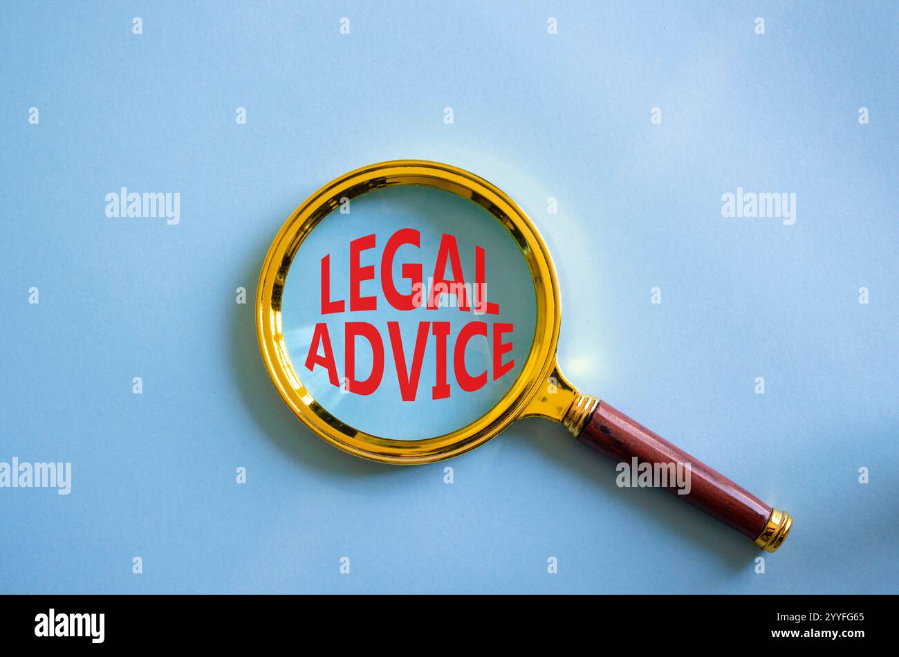 Legal advice symbol. Magnifying glass with words Legal advice ...