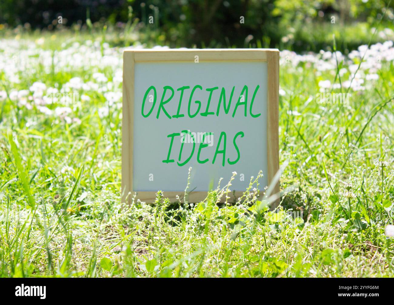 Original ideas symbol. Concept word Original ideas on white chalk ...