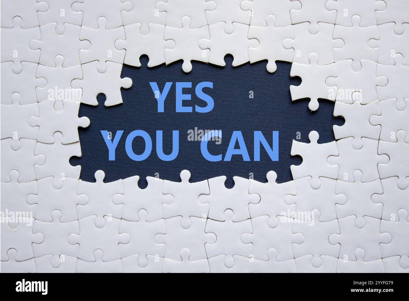 Yes You Can symbol. Concept word Yes You Can on white puzzle. Beautiful ...