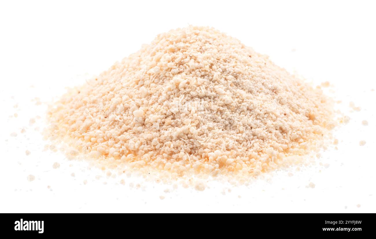 Pile of manioc or cassava flour isolated on white background Stock ...