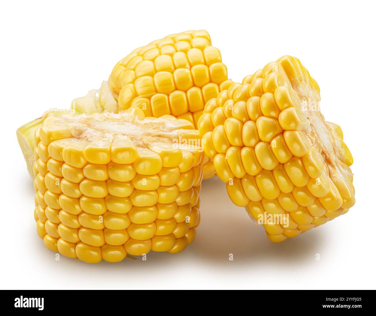Pieces of maize cob or corn cob isolated on white background. File ...