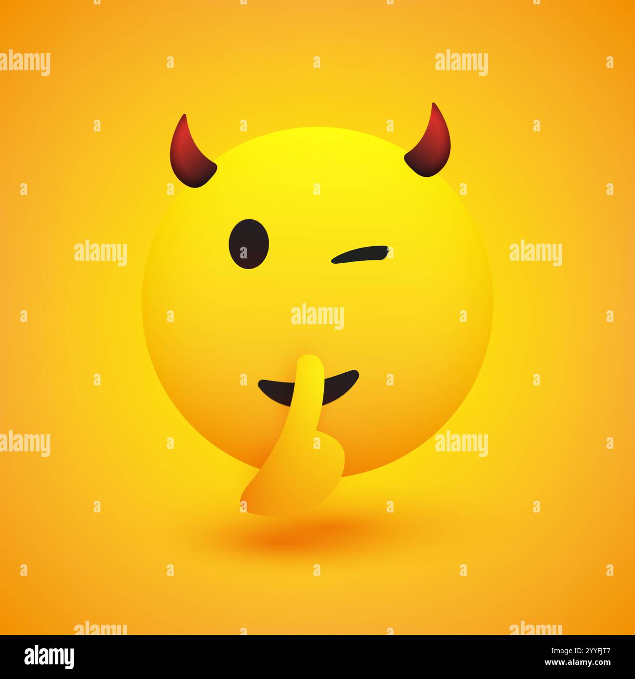Winking, Shushing Face Showing Make Silence Sign - Evil Emoji Face ...