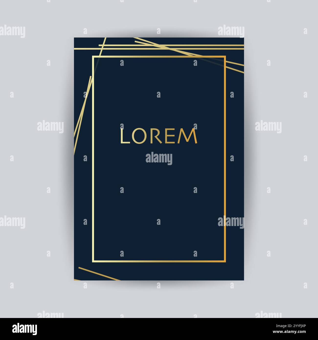 Golden Geometric Frame, Lines Pattern - Minimalist Geometrical Art Deco ...