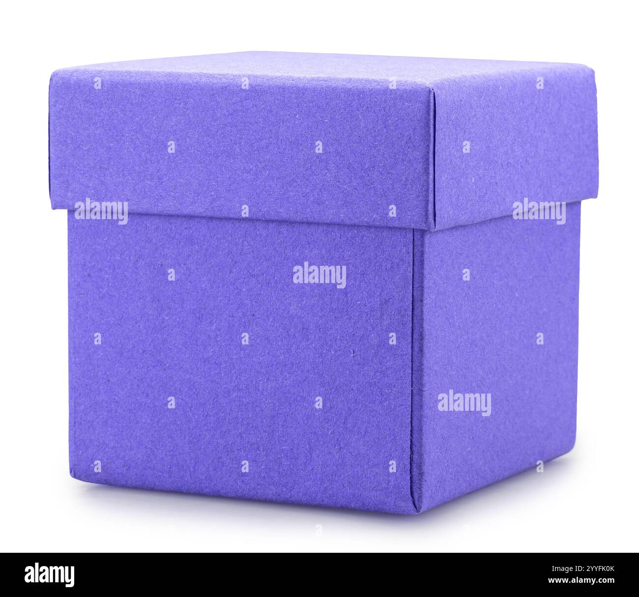 Small purple cardboard gift box isolated on white background. File ...