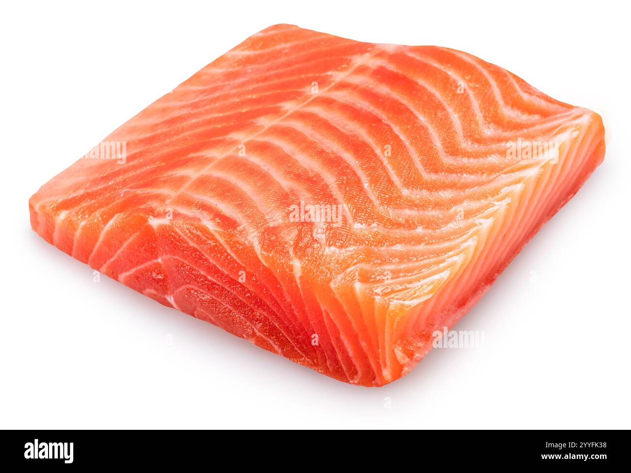 Fresh salmon fillet or cut of salmon isolated on white background Stock ...