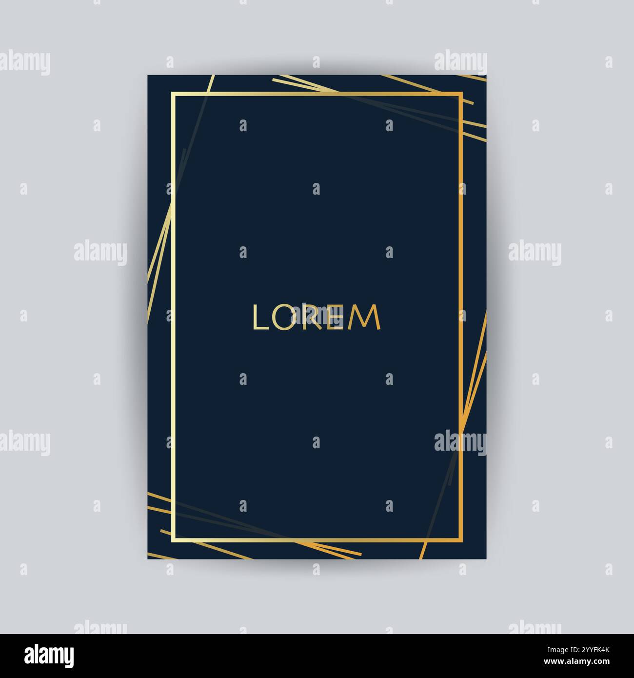 Golden Geometric Frame, Lines Pattern - Minimalist Geometrical Art Deco ...