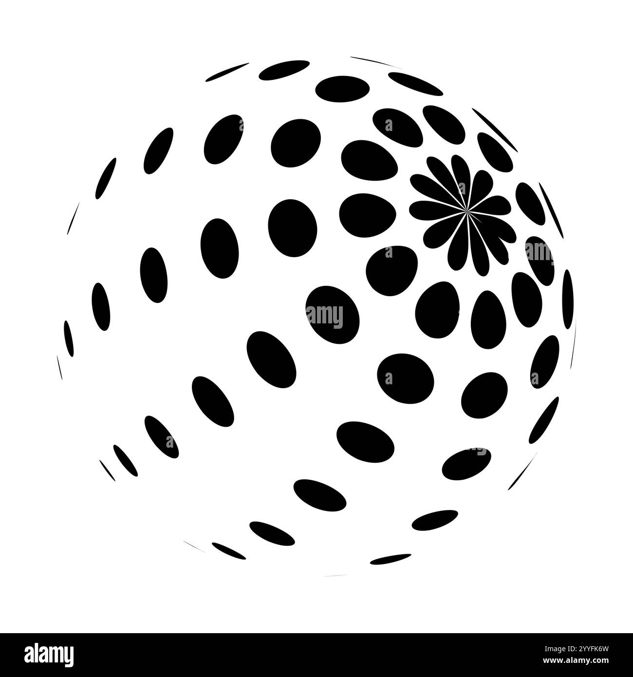 Large Empty Digital Globe Design Vector with Black Spotted, Patterned ...