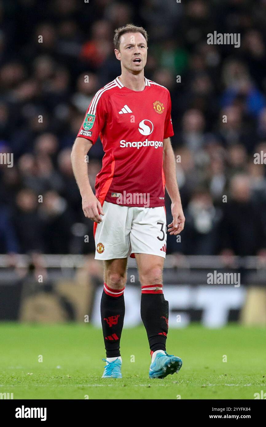London, UK. 19th Dec, 2024. Manchester United defender Jonny Evans (35 ...
