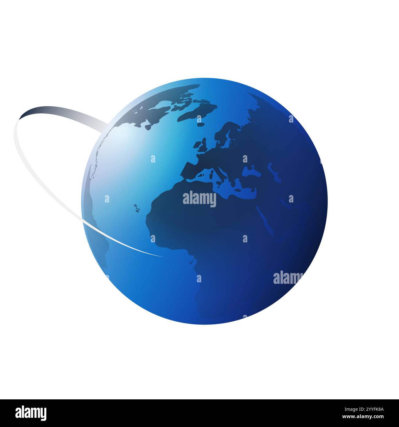 Isolated Blue Globe Design with Around The World Travel Symbol ...