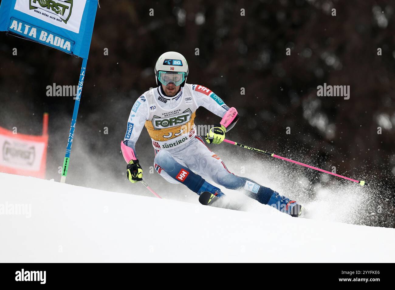 Norway's Eirik Hystad Solberg speeds down the course during an alpine ...