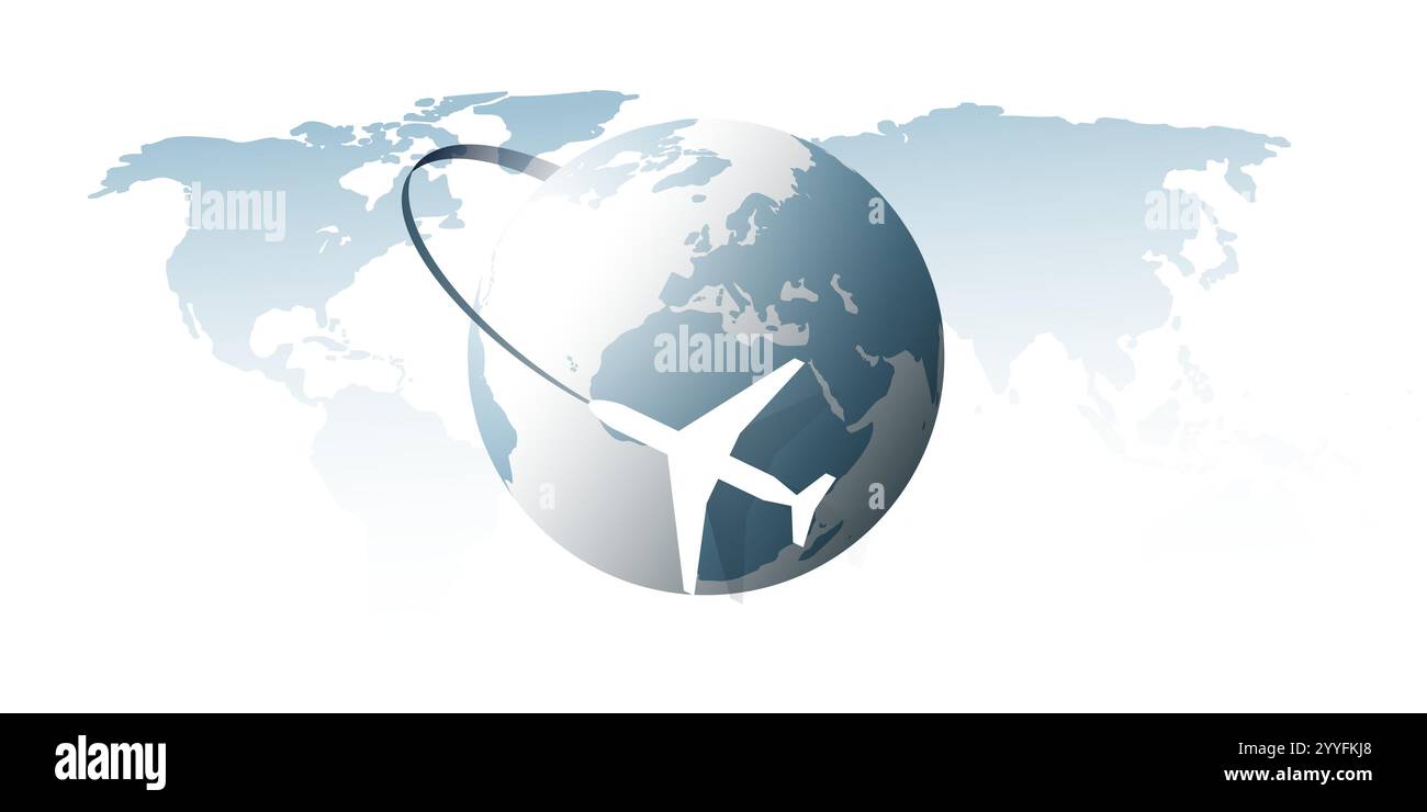 Traveling Around the World - Travel by Airplane - World Map and Earth ...