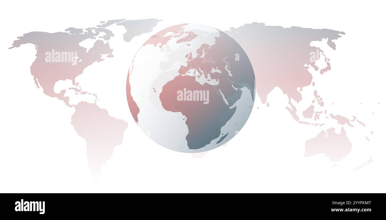 Earth Globe and World Map Design Layout - Global Business, Technology ...