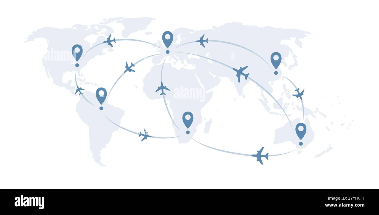 Traveling Around the World - Air Transportation Concept, Travel by ...