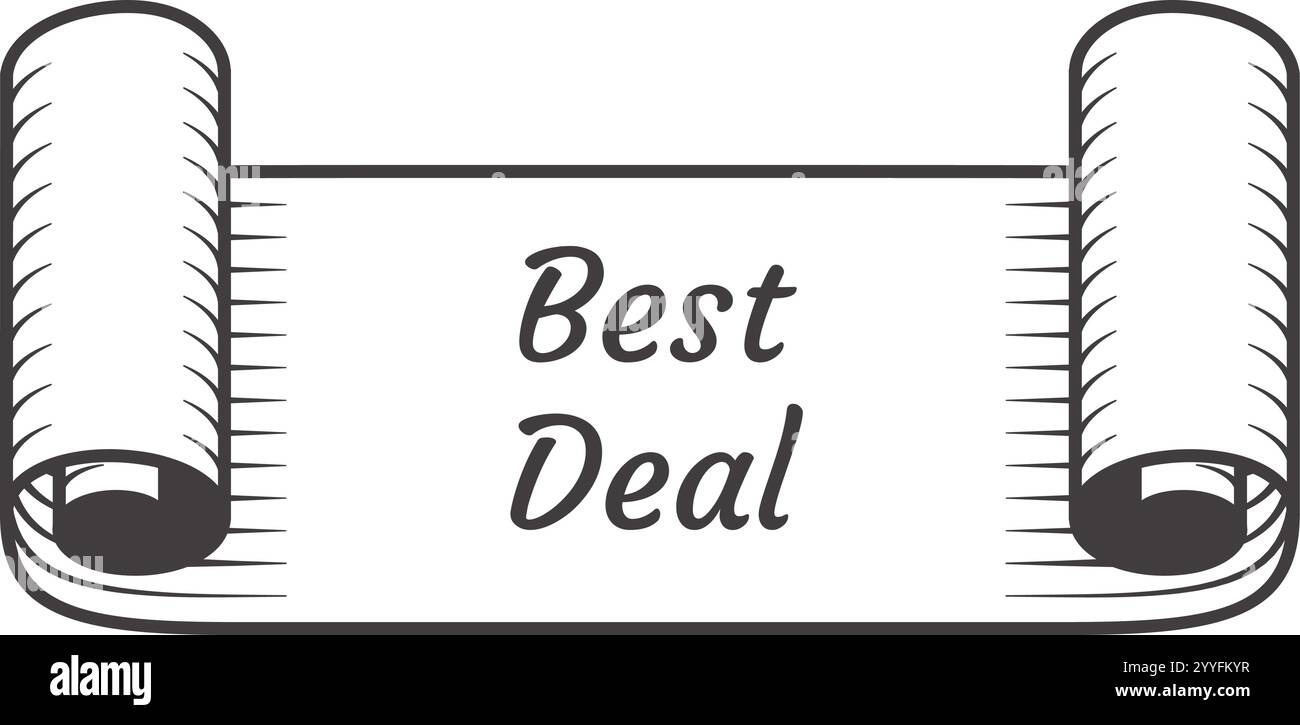 Elegant lettering spelling Best Deal Offer gracing an ancient scroll ...