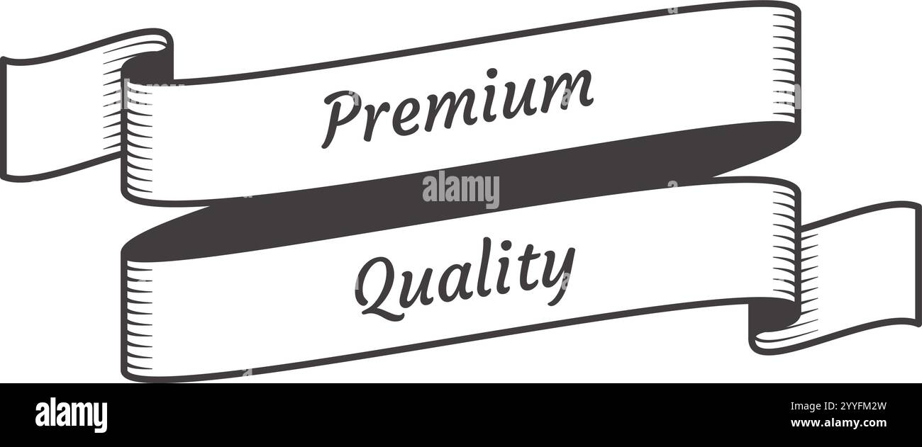 Two elegantly waving ribbons forming a stylish banner, featuring the ...