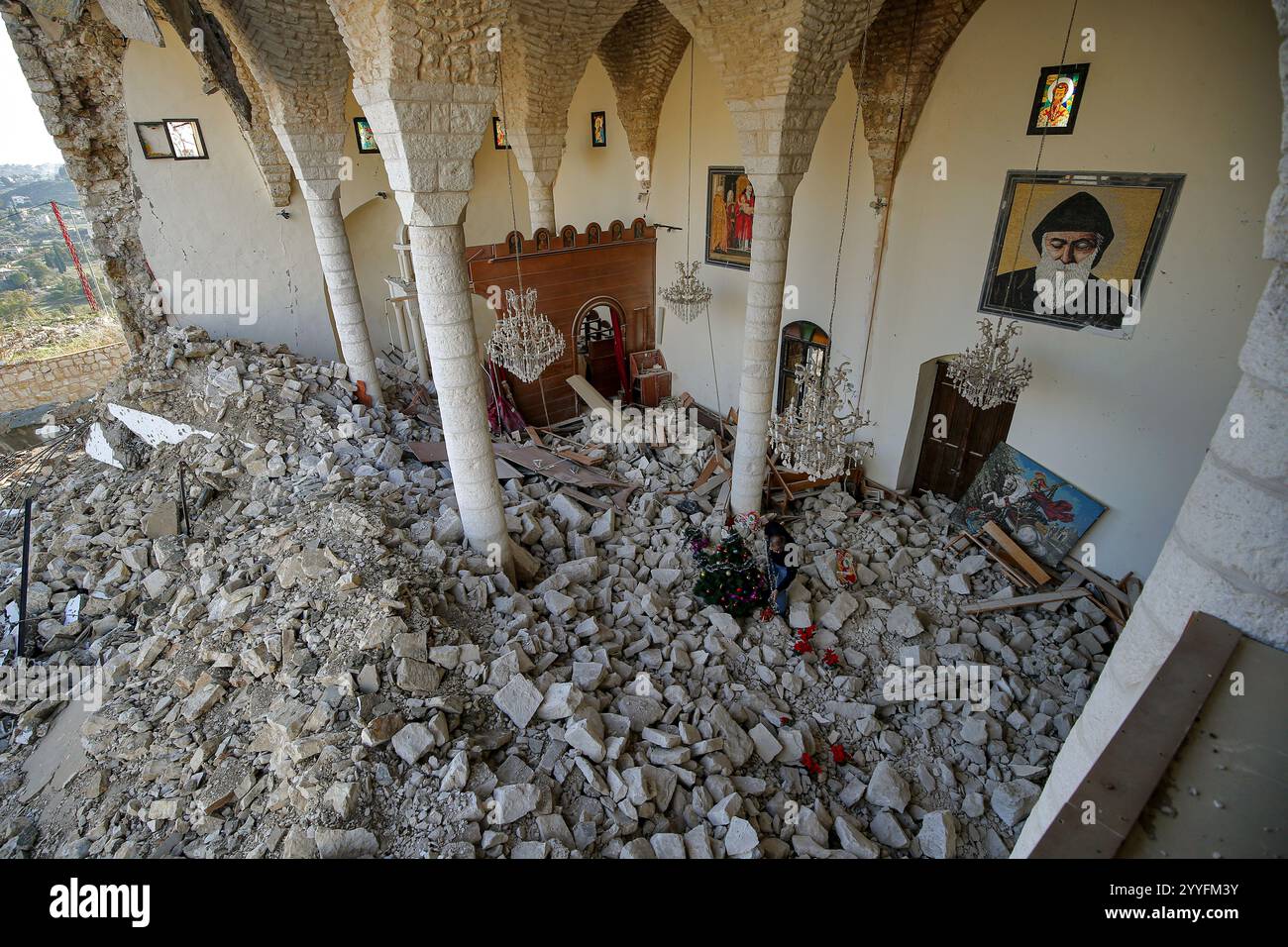 Derdghaya, Lebanon. 22nd Dec, 2024. George Eila, a resident of the ...