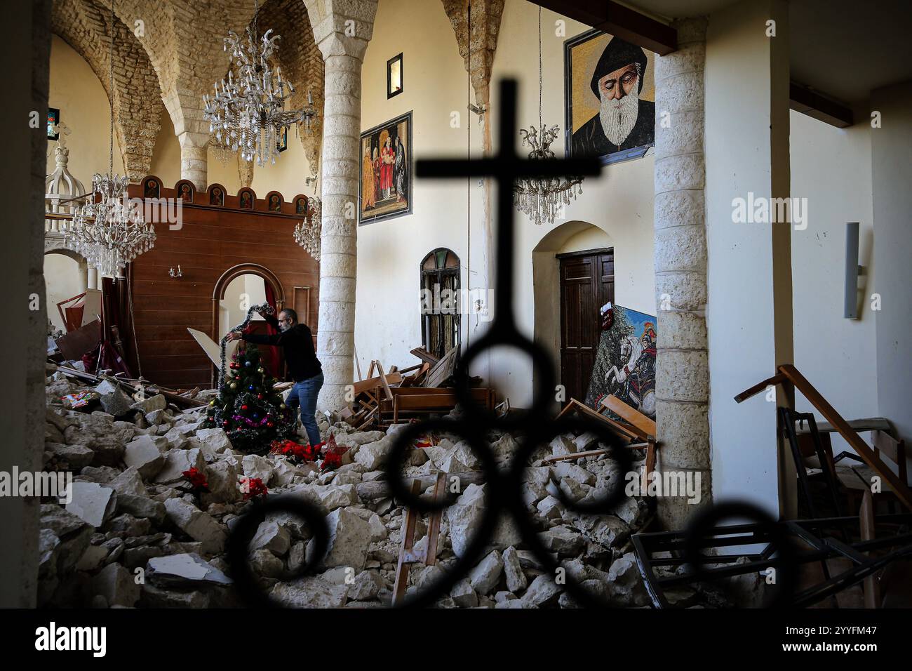 Derdghaya, Lebanon. 22nd Dec, 2024. George Eila, a resident of the ...