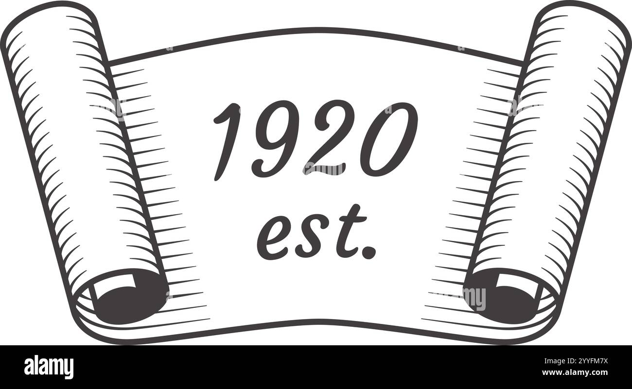 Vintage scroll banner design celebrating 100 years of establishment ...