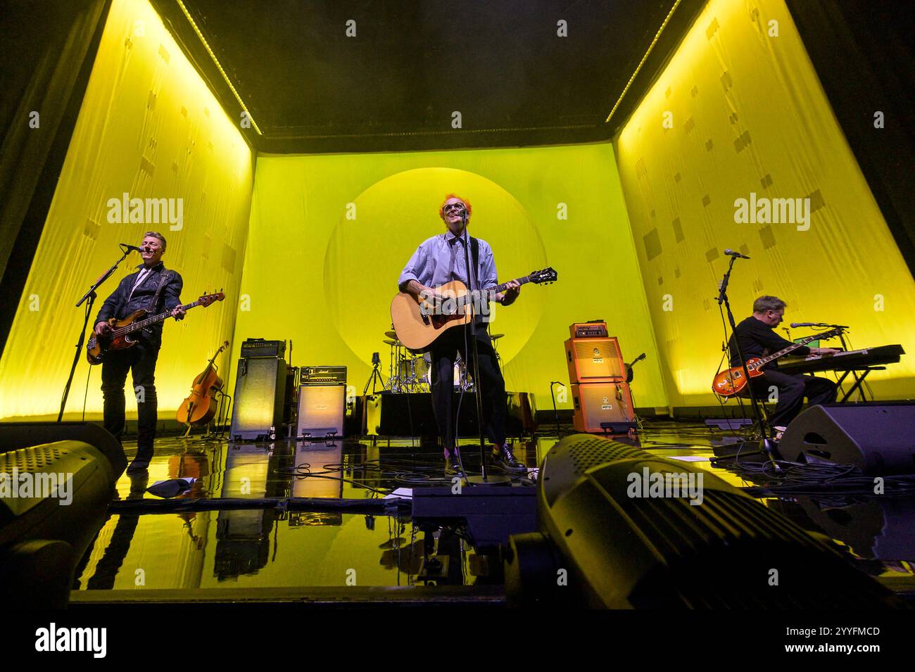 Glasgow, UK. 21st Dec, 2024. (L-R) Dougie Payne, Fran Healy and Andy Dunlop of Travis perform ...